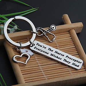BEKECH Nurse Preceptor Gift Nurse Instructor Gift Nurse Manager Gift You Are The Nurse Preceptor Everyone Wishes They Had Keychain Nursing Instructor Appreciation Gift (silver)