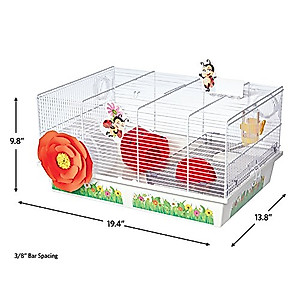 MidWest Homes for Pets Hamster Cage | Lovely Ladybug Theme | Accessories & Decals Included