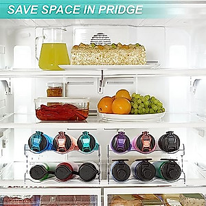 TYigao Water Bottle Organizer,4 Pack Stackable Cup Organizer for Cabinet,Countertop, Pantry and Fridge, Free-Standing Tumbler Kitchen Storage Holder for Wine and Drink Bottles,Clear Plastic