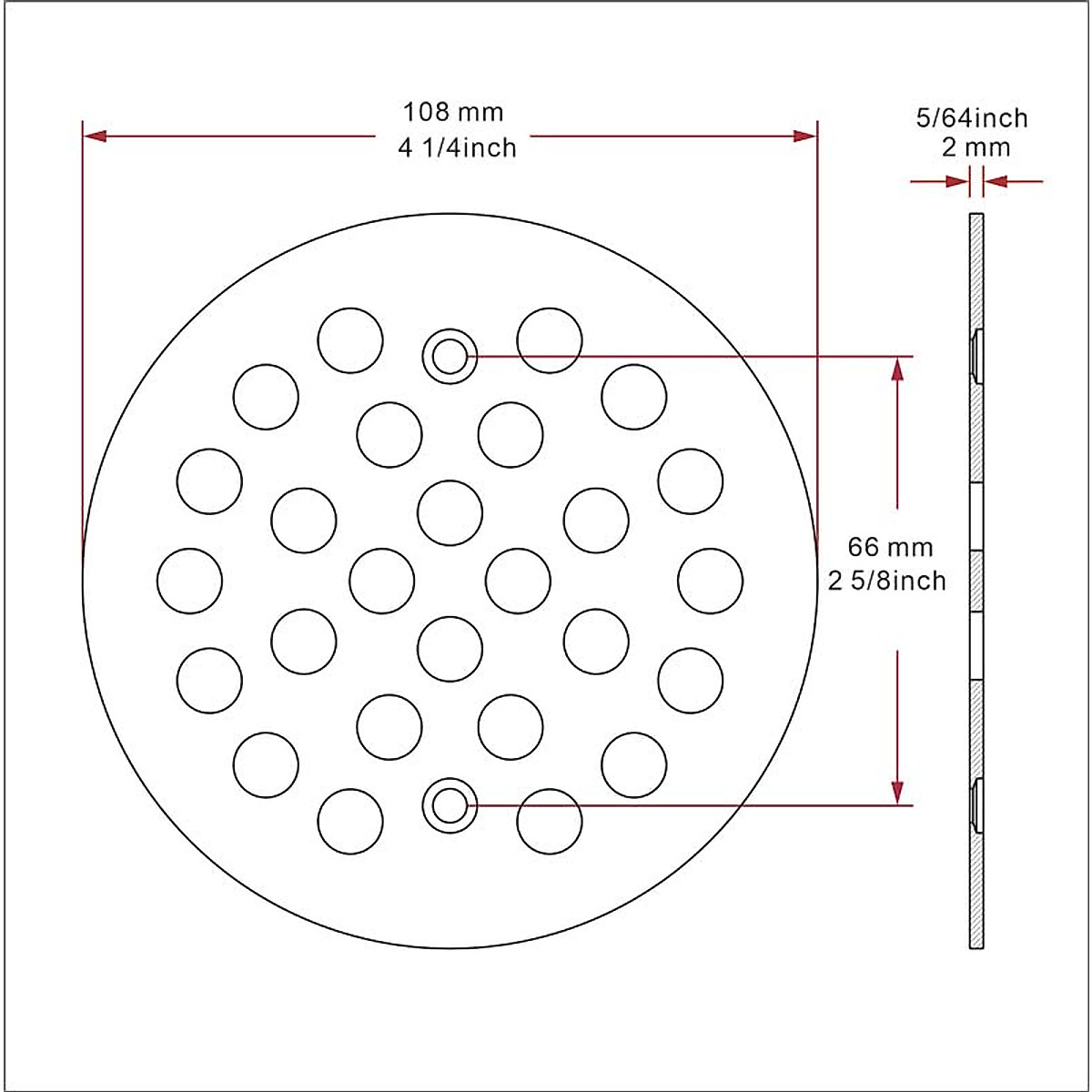 Bropury Round 4-1/4-Inch Screw-in Shower Strainer Drain Grate,Replacement Floor Ddrainer Cover with Screws,Bathtub Drain Strainers (Oil Rubbed Bronze)