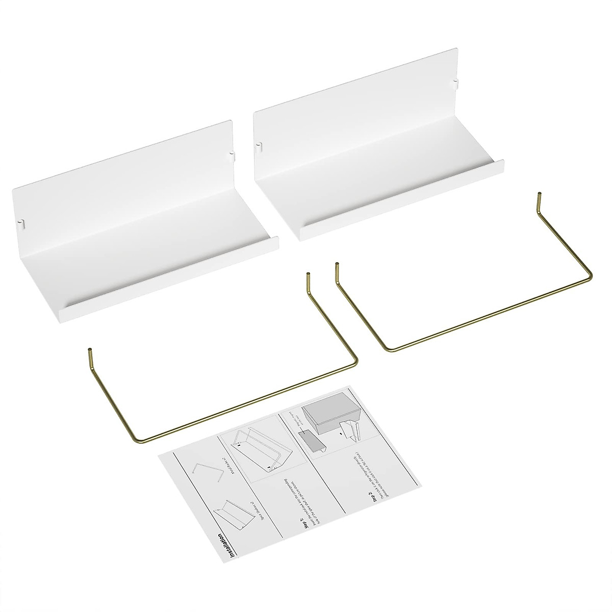 SZQINJI Magnetic Spice Rack Organizer Set of 2, Strong Magnetic Shelf for Refrigerator Space Saving Kitchen Organization, Metal Fridge Shelves for Holding Spices, Jars, Bottle, White