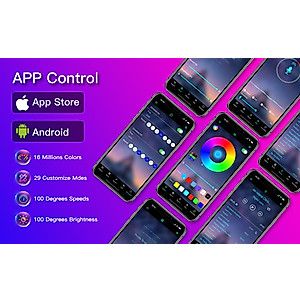 ZXMEAN Led Lights for Bedroom 50ft LED Strip Lights Music Sync Color Changing with Remote and App Control RGB LED Strip, LED Lights for Room Decor Home Party Decoration (2 Rolls of 25ft)