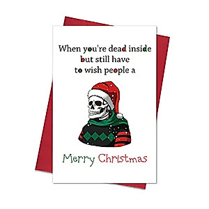 Funny Christmas Card with Envelopes, Sarcastic Christmas Gifts for Men Women, Unique Christmas Gift ideas for Coworkers Sister Brother, Humor Xmas Cards Gifts for Friend Family