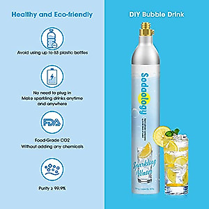 BLUE FLAG 60L Co2 Carbonator Compatible with Sodastream Appliances (Excluding Art, Terra Seltzer Maker), 14.5oz, Set of 3