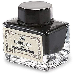 OPENDGO Vintage Feather Quill Pen and Ink Set Feather Dip Pen Calligraphy Pen Set Writing Quill Ink Dip Pen with Ink and 5 Nibs for Writing Drawing,Birthday Wedding Gift Set