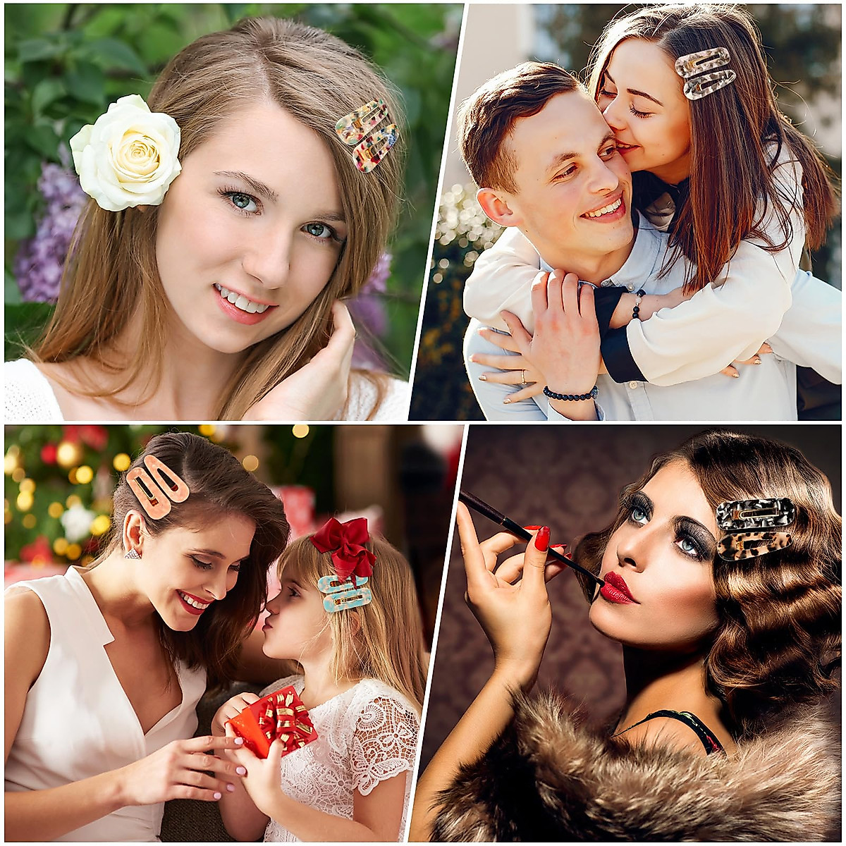 cridoz 12 Pcs Acrylic Resin Hair Barrettes Hair Clips for Women Hair Accessories