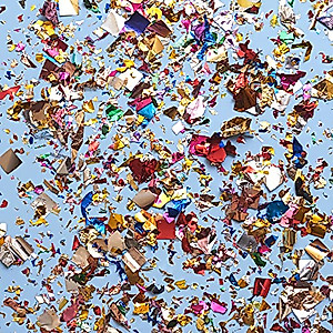 Sparkle Metallic Confetti - Jumbo Mylar Rainbow Foil Confetti Bag Perfect for New Years, Surprise Parties, Birthdays, Photo Shoots, Engagements & Weddings (300 Grams) by JPACO