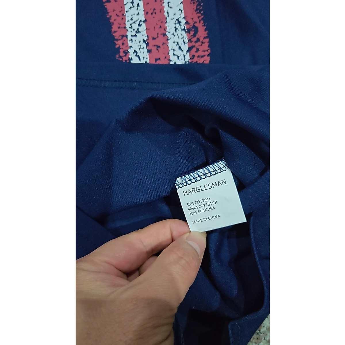 HARGLESMAN Men's Quick Dry Performance Short Sleeve Tactical Patriotic Polo T Shirt Tops Summer 1776 Printed Sports Casual Tees for Golf Tennis Paintball Activewear Navyblue L