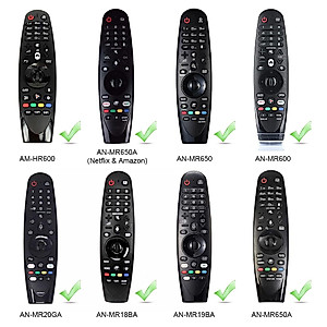 Silicone Protective Case for LG AN-MR20GA / AN-MR19BA / AN-MR18BA / AN-MR650A / AN-MR600 Remote Control [Anti-Lost] Anti Slip LG Magic Remote AKB75855501 Cover Skin Sleeve Protector (Black)