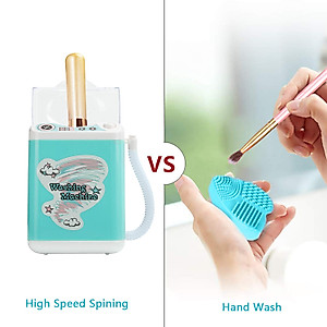 DOTSOG Mini Electric Makeup Brush Cleaner Makeup Sponge Washing Machine Dollhouse Toy Cosmetic Brush Powder Puff Washer Beauty Cleaning makeup Tool