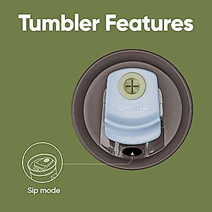 Owala Stainless Steel Triple Layer Insulated Travel Tumbler with Spill Resistant Lid and Straw, BPA Free, 24 oz, Brown/Green (Brave Adventures)