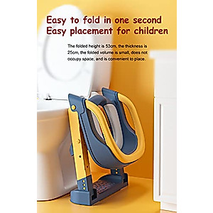 TOWRITE Foldable Toilet Training Potty Seat Chair Toddlers Toilet with Step Stool Ladder and Handles Safe Non-Slip Step PU Cushion for Boys Girls (Pink)