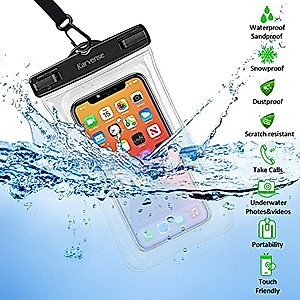 Karvense Waterproof Phone Pouch Case Floating, Waterproof Cell Phone Lanyard Bag/Holder for iPhone, Samsung Galaxy, Pixel, Universal Dry Bag for Vacation, Beach, Shower, Kayaking, Snorkeling- 4 Pack