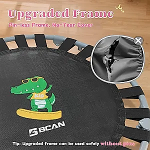 BCAN 36'' Mini Folding Ages 2 to 5 Toddler Trampoline with Handle for Kids, Two Ways to Assemble The Handle, Indoor/Garden Trampoline with Super Safe Padded Cover