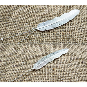 Suyi Exquisite Sequins Multilayer Chain Turquoise Beads Necklace with Feather Pendent Silver