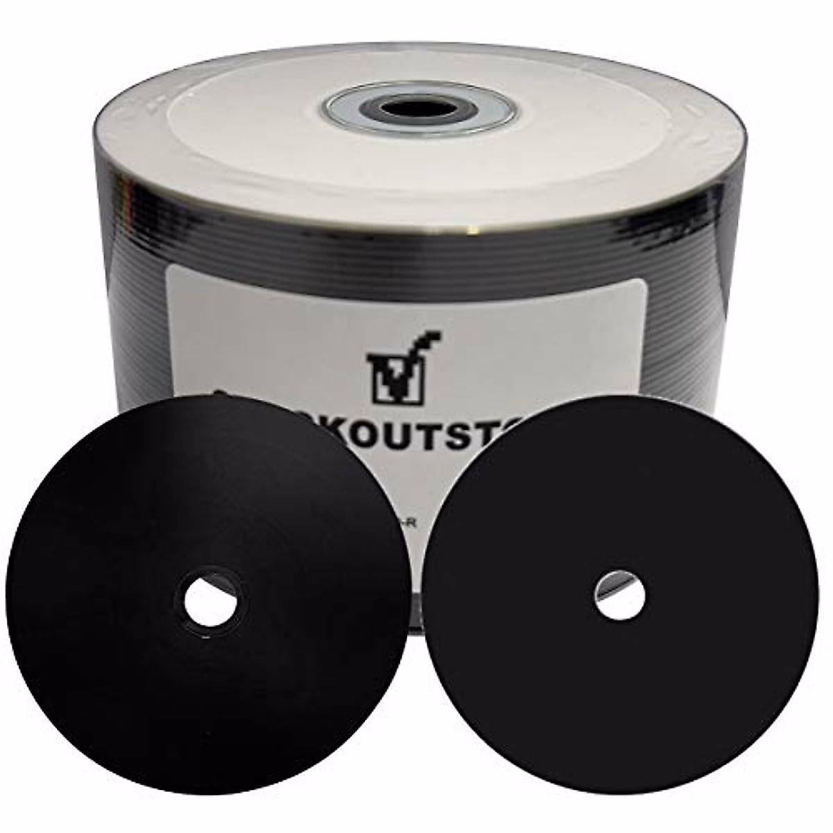CheckOutStore 48x Black Bottom CD-R 80min 700MB Digital Vinyl Full Face (Pack of 200)