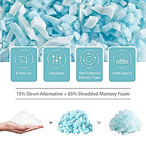 Meoflaw Cooling Pillows Standard Size Set of 2,Shredded Memory Foam Bed Pillows for Sleeping,Standard Pillows for Back & Side Sleepers,Adjustable 2 Pillows Standard Size with Washable Cover