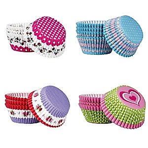 SKIDEC Cupcake Liners 4 Styles, Colorful Paper Baking Cups, Disposable Cupcake Wrappers Muffin Cupcake Liners for Holiday and Party Baking Supplies, 400 Pack