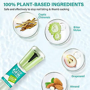 Nail Biting Treatment for Kids,100% Natural Kid Safe Bitter Taste Deterrent,No Bite Nail Polish for Stop Thumb Sucking