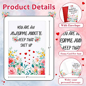 FLYAB Mothers Day Card for Aunt Auntie Funny Aunt Mothers Day Card from Niece Nephew You Are an Awesome Auntie Gift Card Happy Mother's Day Card with Envelope Birthday Gift Cards for Aunt Auntie