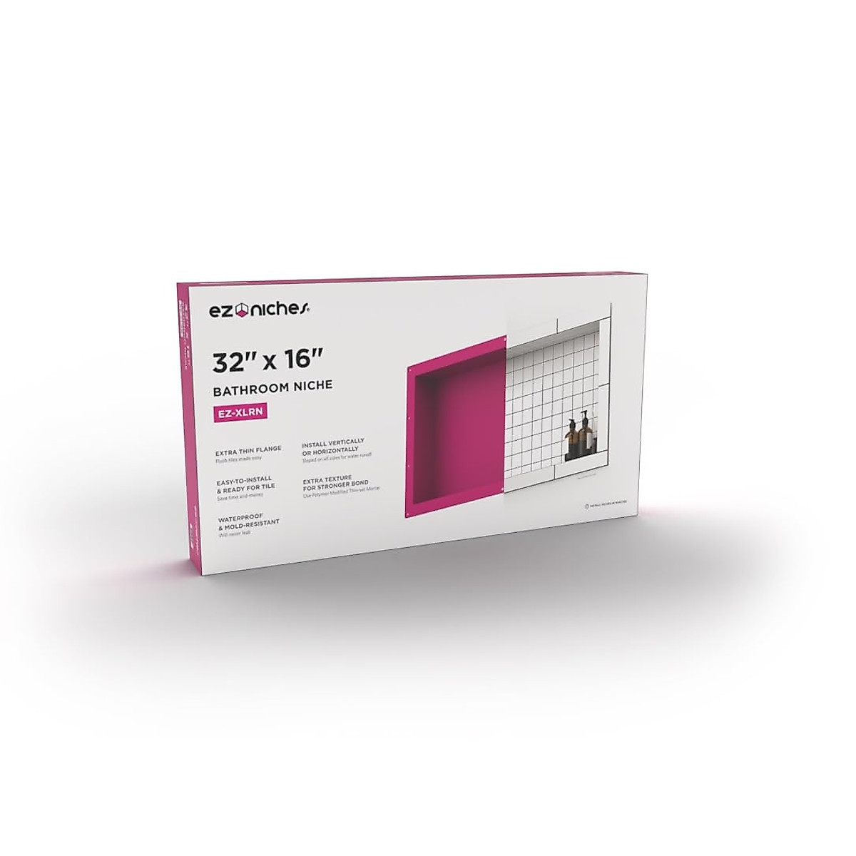 EZ-NICHES - USA - Ready for Tile Niche Preformed Bathroom Recess It Shower Shampoo Shelf (16" X 32")