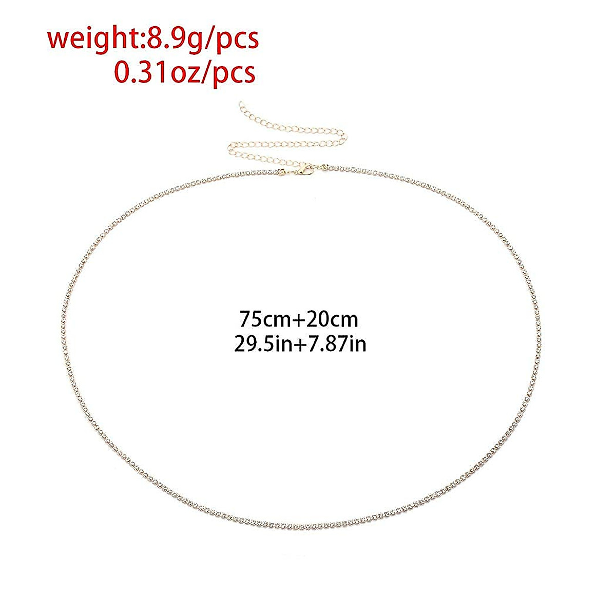 Zehory Rhinestone Waist Chain Sexy Body Chains Crystal Belly Chain Jewelry for Women(Silver)