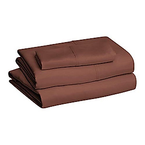 snowhomes 800-Thread Count 4-Pcs Bed Sheets 100% Egyptian Cotton Bedding Set Chocolate Full Size Sheets, Long Staple Cotton Fitted Sheet with Pillowcase, Fits Mattress Upto 16" Deep Pockets