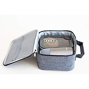 IVMET 3-Piece Lunch Bag Kit Insulated Bento Lunch Box Food Jar Vacuum Stainless Steel thermos with Spoon Leak Proof Hot Cold for Kids Adults School Office Picnic Travel Outdoors (Grey, 24 oz / 730 ml)