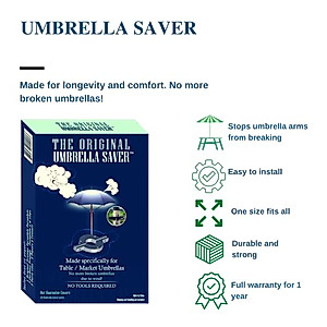 The Ultimate Umbrella Saver for Patio Umbrella, Garden, Table, and Market Umbrellas - Stop Your Umbrella Arms from Breaking - No More Broken Outdoor Umbrellas Due To Strong Winds
