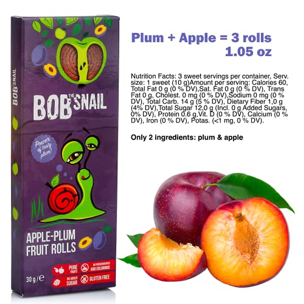 Healthy Snacks Variety Pack for Kids and Adults - Snack Box of 60 Fruit Roll Ups Individual Packs - Natural Fruit Leather of Apple Cherry Plum Pumpkin Mint - Vegan Low Carb Gluten Free Dried Fruit