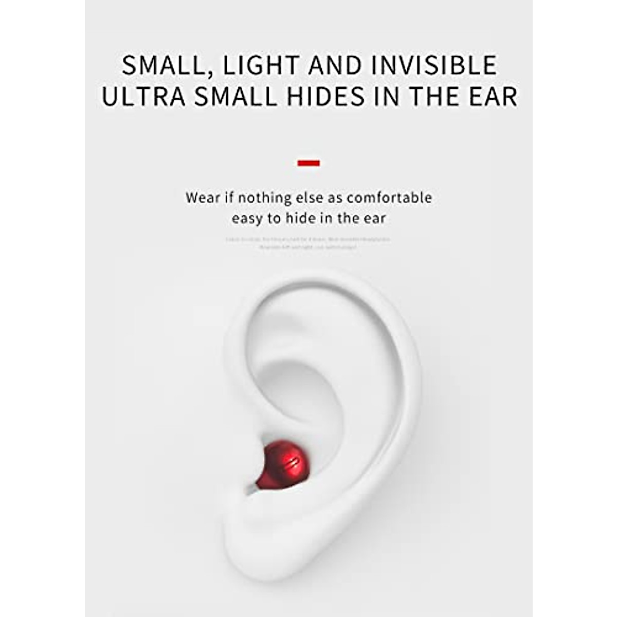 Loluka Bluetooth Earbud Single 5.0, Mini Invisible Wireless Headset Hands Free Car Headphone, Cell Phone Bluetooth Earbud for iOS Android Smart Phones Waterproof