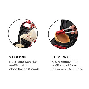 Salton WM1907 Bowl Waffle Maker, Red