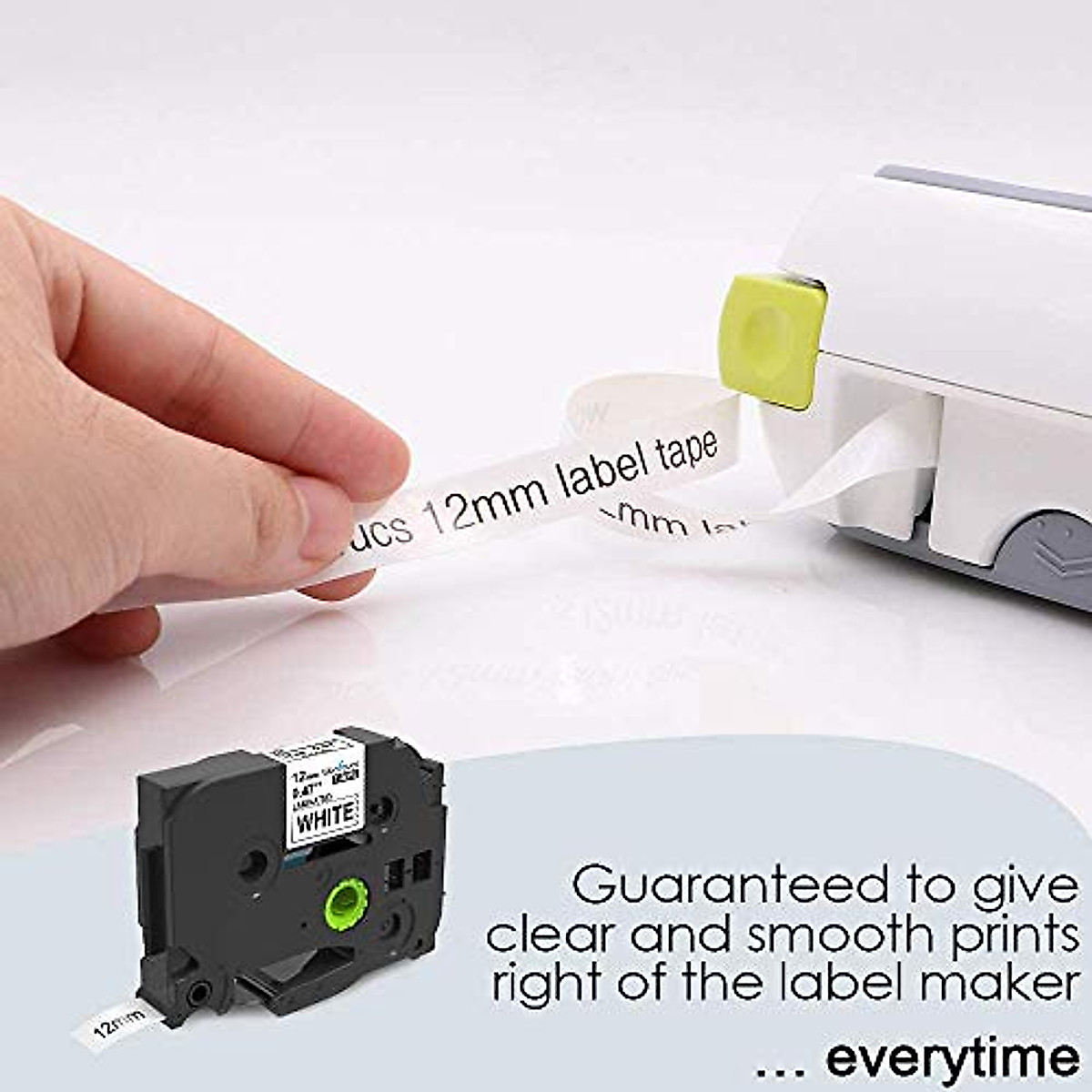 6 White + 5 Multicolor Label Maker Tape Replacement for Brother 12mm 0.47 Laminated TZ Tape