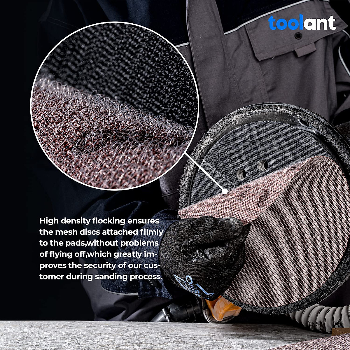 toolant Mesh Abrasive 9 inch Drywall Sander Sandpaper, Dust-Free Hook and Loop Drywall Sanding Disc (80-320grit)/10pcs