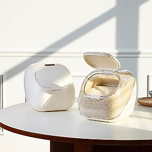 LivLab Rice Container - 10 Lbs Cereal Container Storage Container Bin with Measuring Cup Food Flour Bins Household for Kitchen Pantry Organization (Transparent)