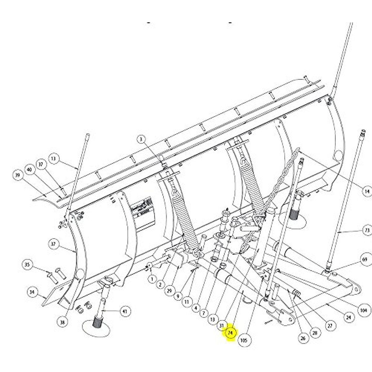 PartsPro SnowDogg Replacement Angle Cylinder, 1-1/2" X 10"