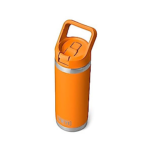 YETI Rambler 18 oz Bottle, Vacuum Insulated, Stainless Steel with Straw Cap, King Crab