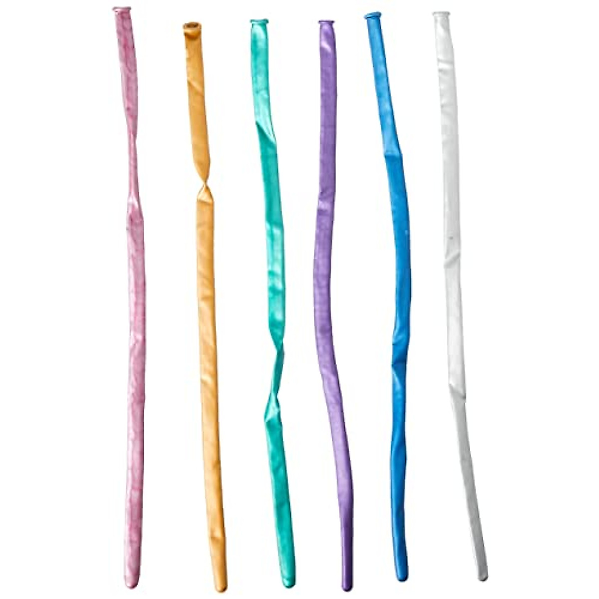 Qualatex 260Q Chrome-Assorted Latex Balloons, Multicolor