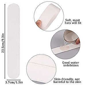 Wusteg 60 Pieces Disposable Collar Protector Sweat Pads Self-Adhesive Hat Sweat Pads Neck Collar Liner Pads for Hats Shirts Golf Caps Collar Protector Sweat Pads for Hats Shirts Golf Caps White