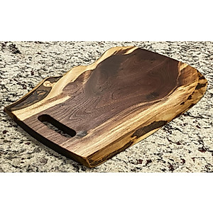 Black Walnut Gorgeous, Unique, Forest-to-Table Double Live-Edge Wood Charcuterie/Appetizer/Dessert/Grazing/Cheese/Cutting Board 20" x 12.5".