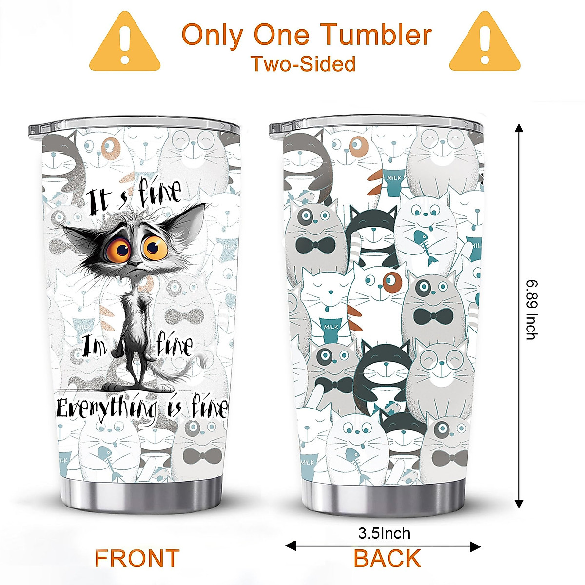 TkinTall Cat Lover Gifts for Women, Cool Gifts for Cat Lovers 20oz Tumbler, Cat Lady Gifts for Women, Cat Mom Dad Gifts for Women Men, Funny Cat Themed Gifts, Cat Gifts for Girls Birthday Christmas