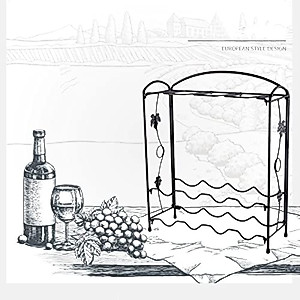 Countertop Wine Rack - Hold 8 Wine Bottles and 8 Glasses Multifunctional dis Assembly Small Wine Rack - 2 Tier Tabletop Wine Holder Stand for Cabinet, Pantry, Wine Bottle Storage（Black）