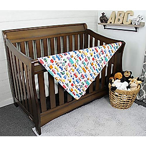 Top Tots Baby Blanket - City Cars and Trucks with Navy Blue Minky Dot