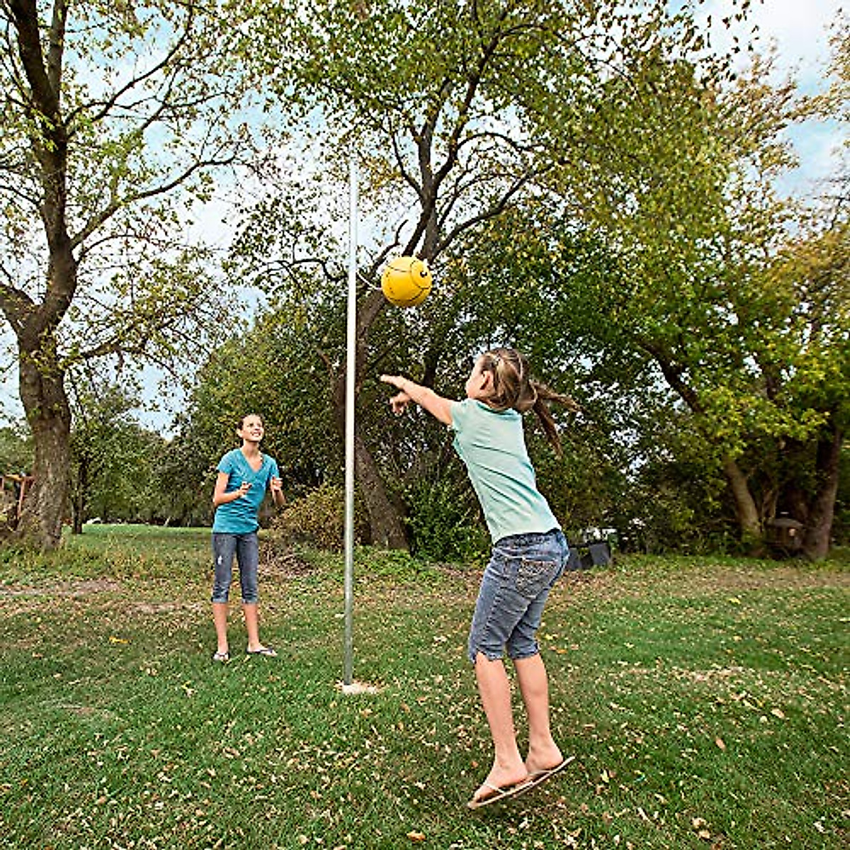 STERLING Sunnywood Sports Premium Tetherball Set for Outdoor Backyard with Ball, Rope and Pole 10-1/2' Height