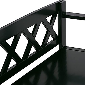 SIMPLIHOME Amherst SOLID WOOD 48 Inch Wide Entryway Storage Bench with Safety Hinge, Multifunctional Transitional in Black