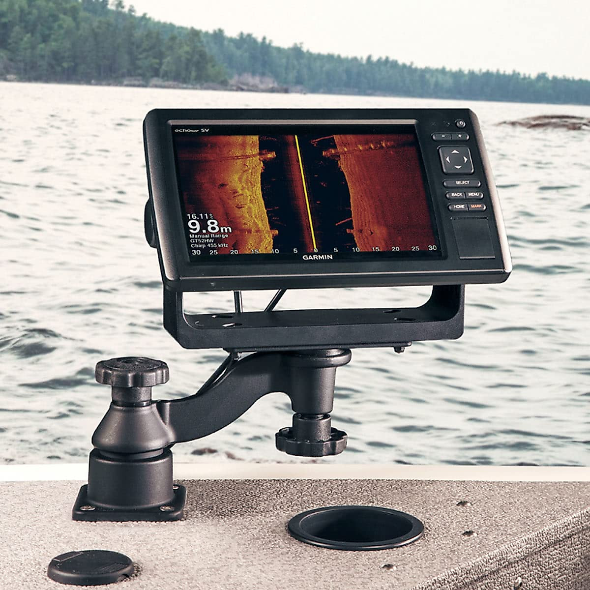 RAM Mounts Horizontal 6" Swing Arm Mount for Fishfinders & Chartplotters RAM-109HU Compatible with Garmin, Humminbird, Lowrance + More