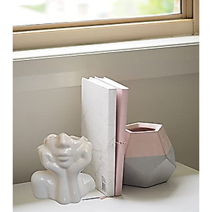 Female Form Ceramic Body Face Art Vase Ideal For Home Office Bookshelf Table Shelf Décor Modern Farmhouse 5.52x2.76x4.73Inch, Small