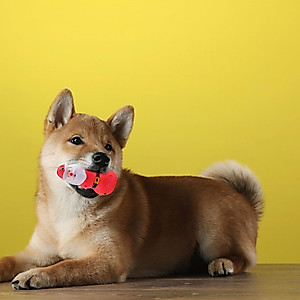 jyibinee Elastic Tough Pet Toy for Teeth Cleaning Interactive Christmas Bite-Resistant Teeth-Cleaning Rubber Dogs with Built-in Sound Xmas Santa Claus
