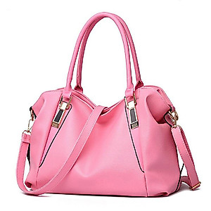 Yarn Tote Roomy Fashion Womens Handbags Ladies Purse Satchel Shoulder Bags Tote Leather Tote Bag for (Pink, One Size)