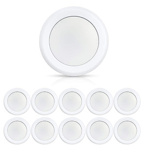 ECOELER 10Pack 6" Dimmable LED Disk Light, 16.5W 5000K Daylight 1000Lm, Dimmable Recessed Surface Mount Lighting Fixture Installs into J-Box or Recessed Can, Energy Star & ETL-Listed